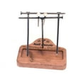 7 Nail Balance Puzzle Wood Block Game Pocket Brain Teaser IQ Magic ...