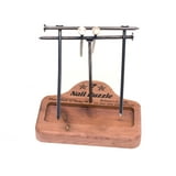 7 Nail Balance Puzzle Wood Block Game Pocket Brain Teaser IQ Magic ...