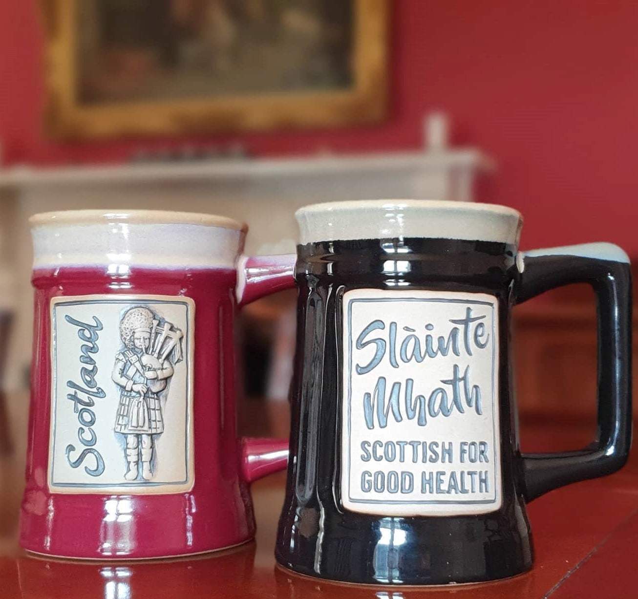 Glen Appin Stoneware Beer Mugs Set of 2 - Slainte Mhath and Piper ...