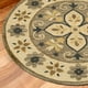 Lr Home Dazzle Taupe Border Flowers Indoor Round Rug (4' x 4 ...