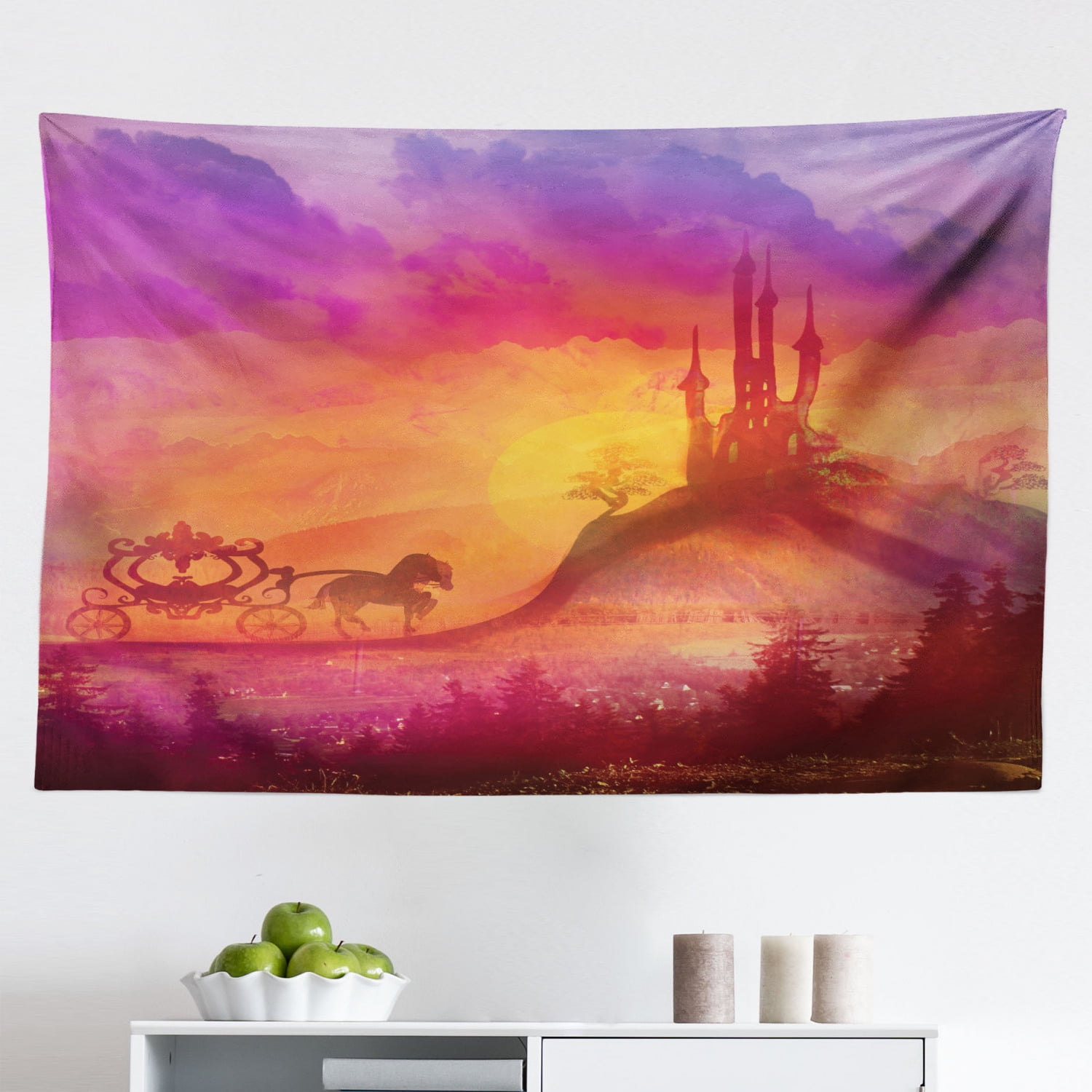 Fantasy Tapestry, Fabulous Herons and Tree in Living Water Fictional ...