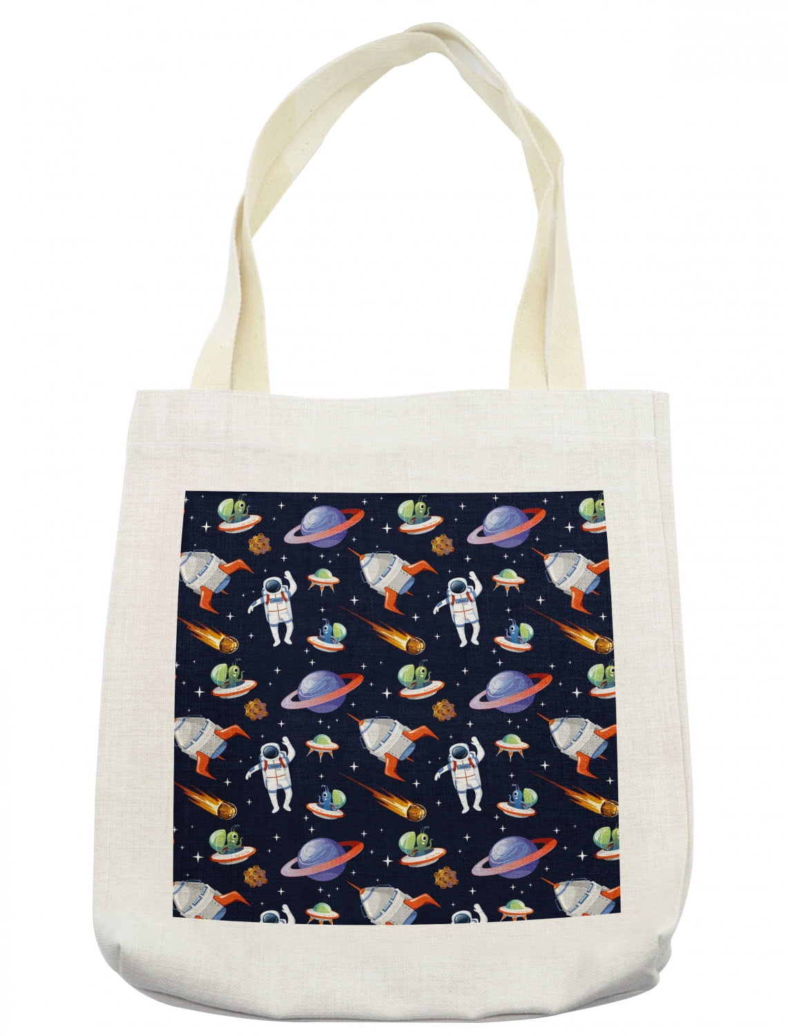 Alien Tote Bag, Galaxy Asteroid Astronaut UFO Spaceship Outer Space ...