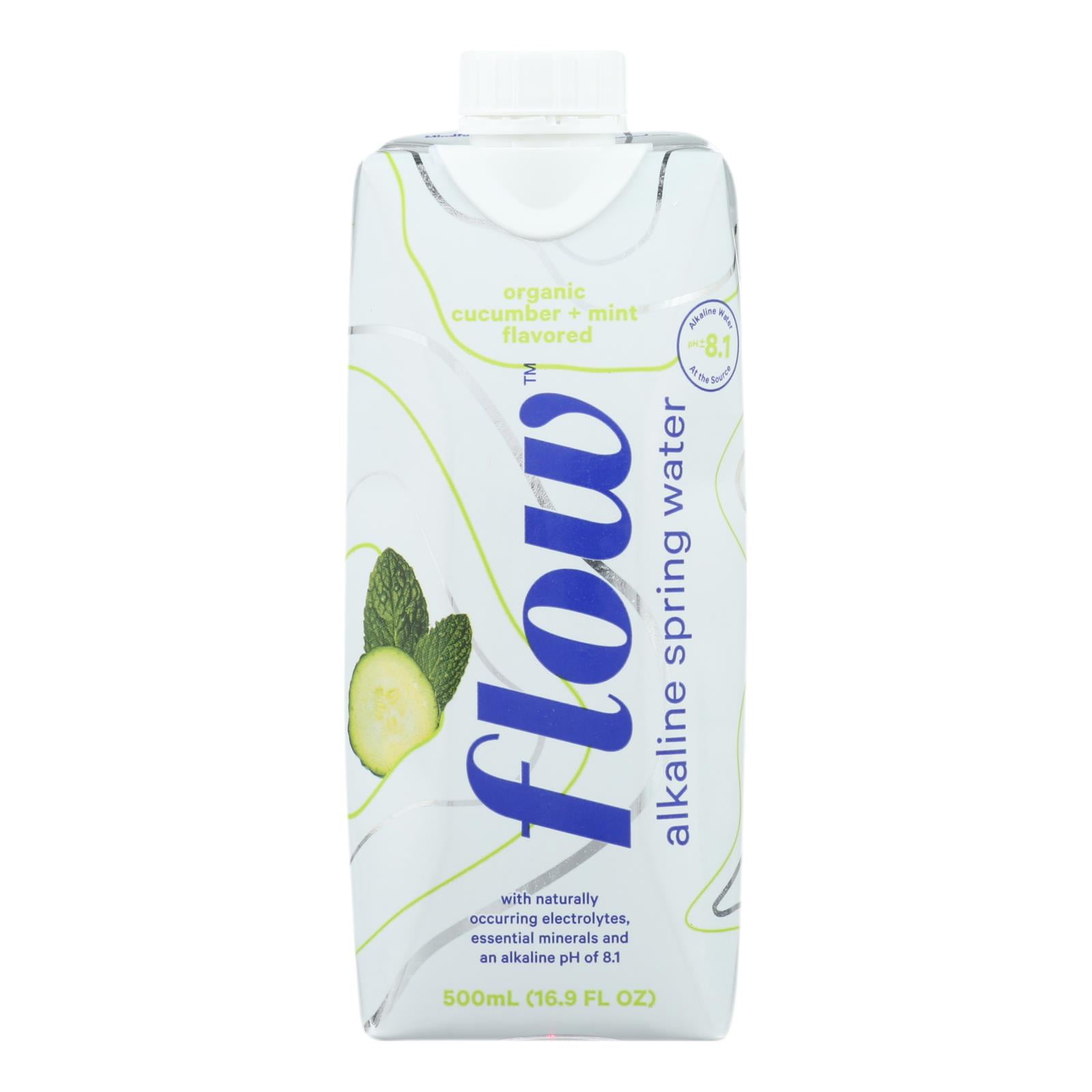 Flow - Sprg Water Alka Cuc Mint - Case of 12 - 500 ML - Walmart.com