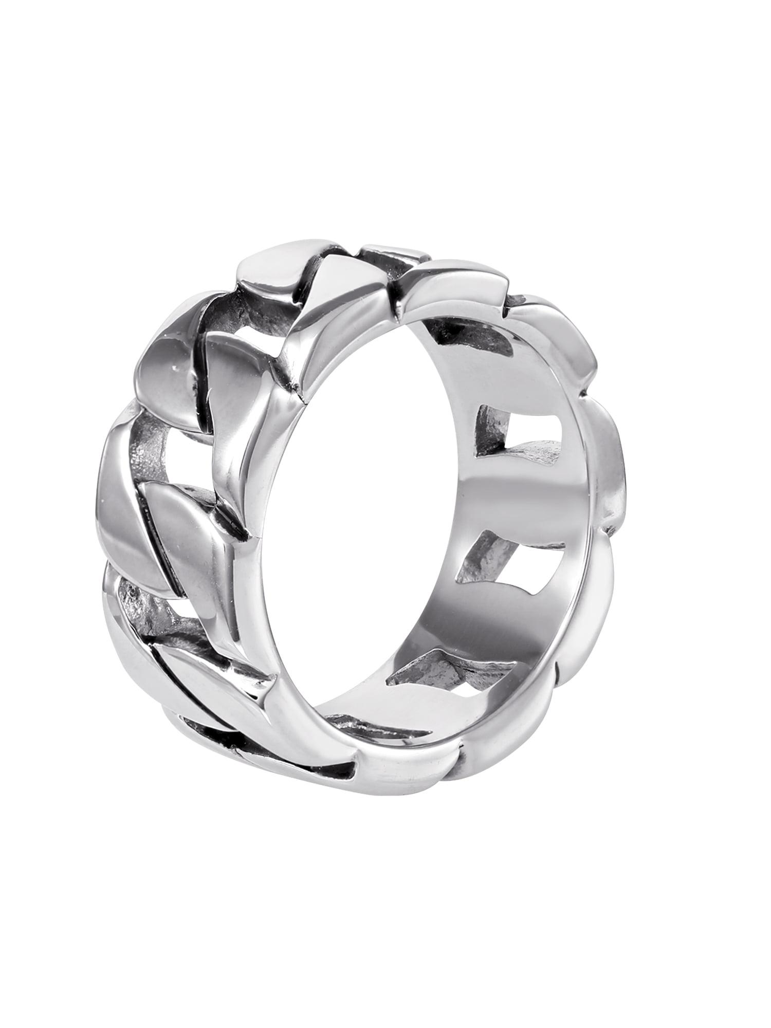 Brilliance Fine Jewelry Stainless Steel Men's Curb Chain Link Ring In ...