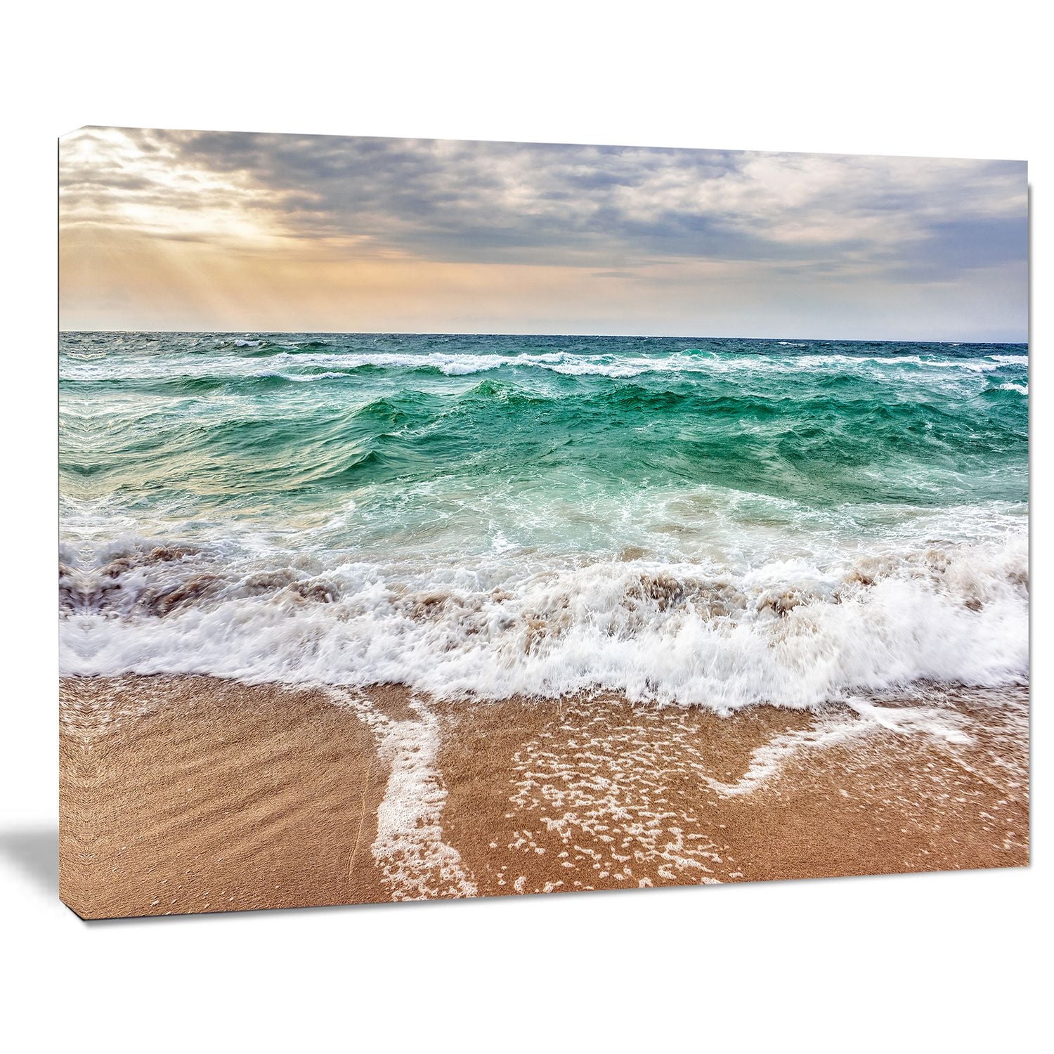 Click here for Designart Design Art Crystal Clear Blue Foaming Wa... prices