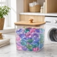 Gallickan Clear Plastic Storage Container with Wooden Lid Knob Handle ...