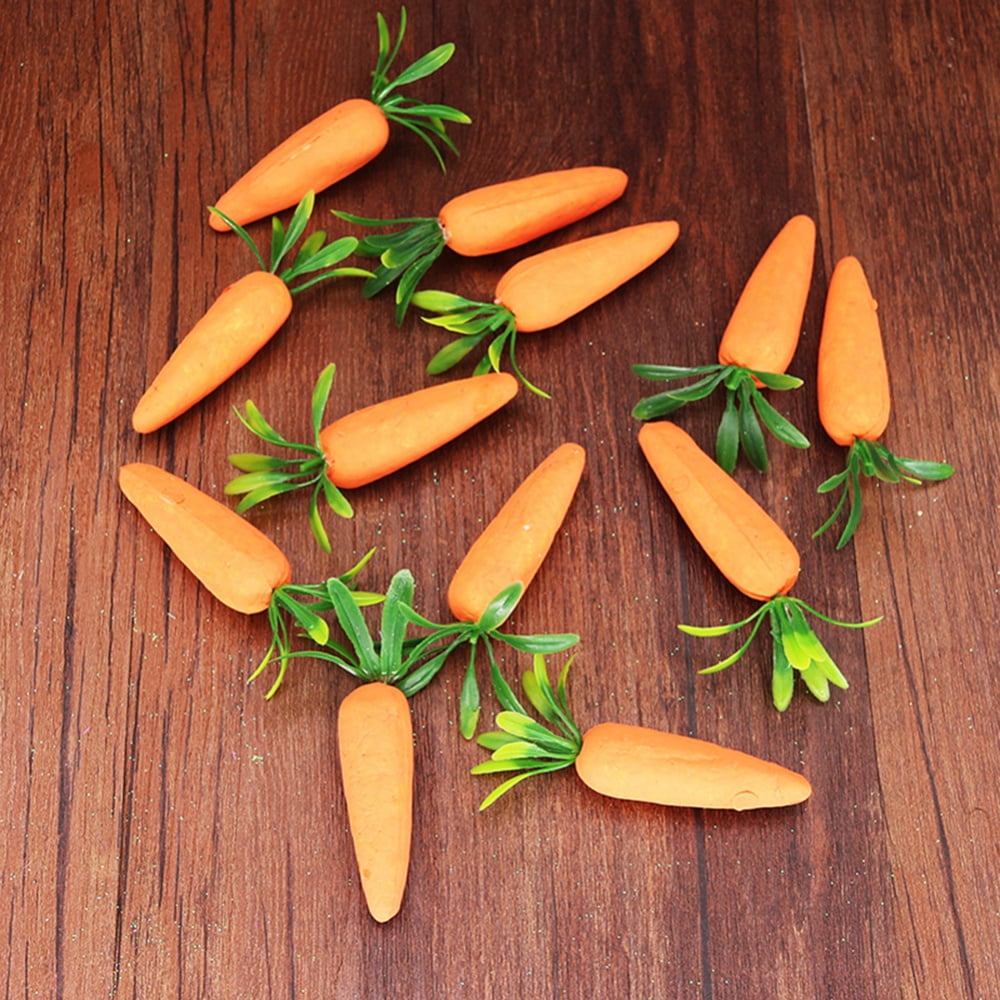 12 Pieces Mini Easter Carrots Foam Artificial Carrots Ornament Hanging ...