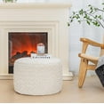 Round Pouf Ottoman Stuffed Pouf Foot Stool Floor Pouf Chair for Living ...