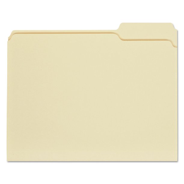 File Folders, 1/3 Cut Third Position, One-Ply Top Tab, Letter, Manila ...