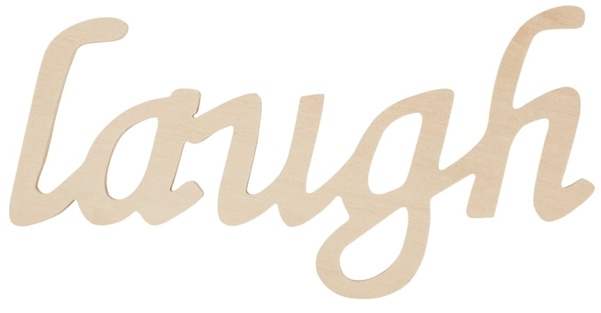 Wood Script Words-Laugh 3"X7" - Walmart.com