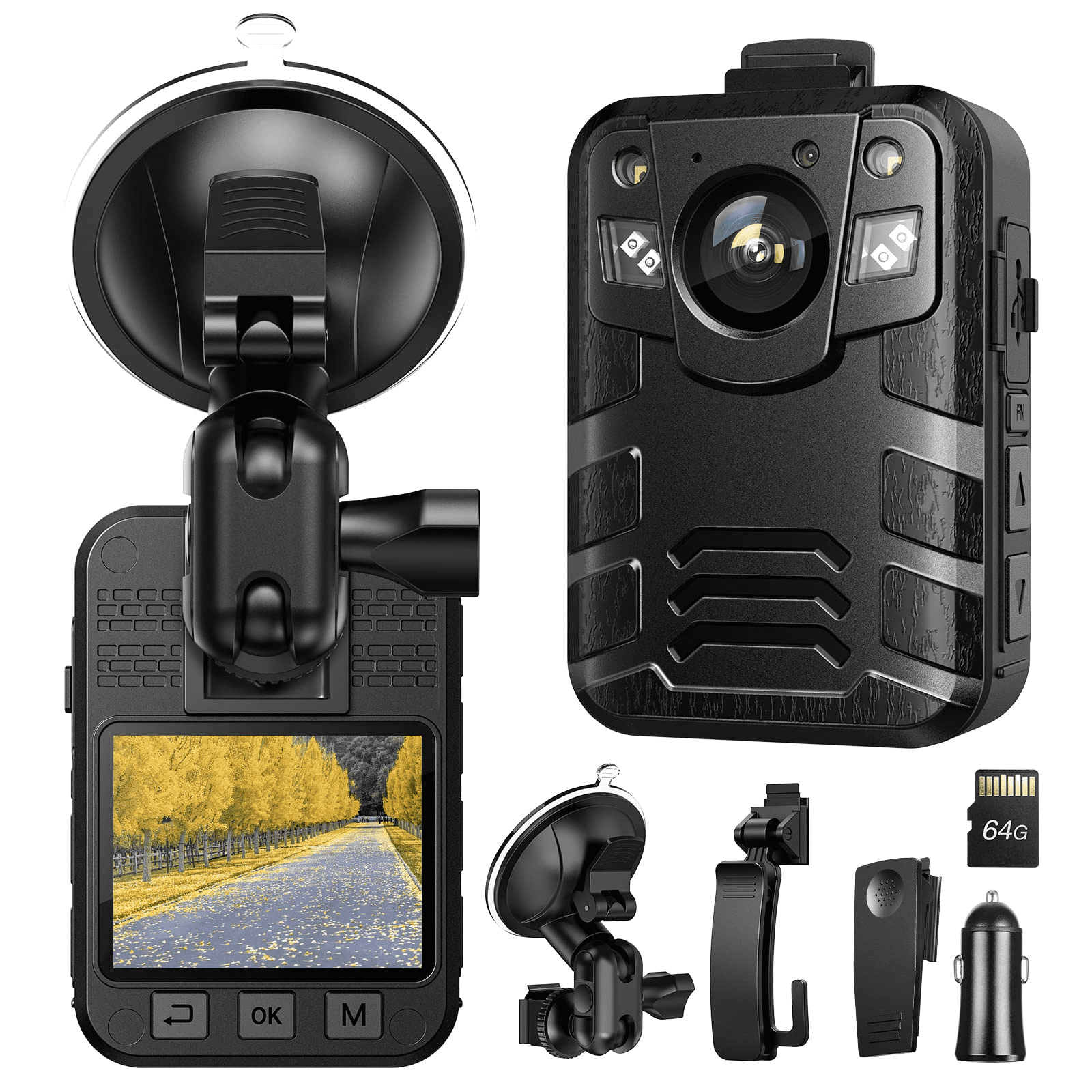 Losfom Wearable Body Camera with Audio, 1440P 2K 2-in-1 Body Cam ...