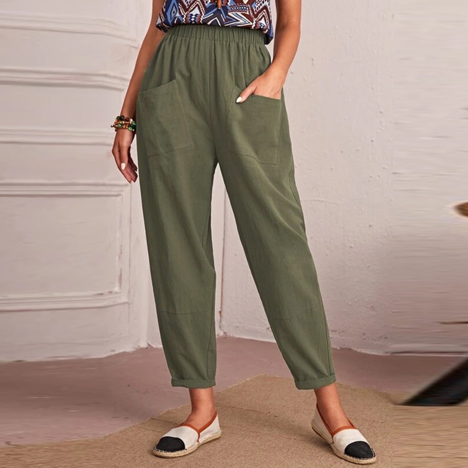New Summer Collection Poropl Plus Size Elastic Waist Casual Solid
