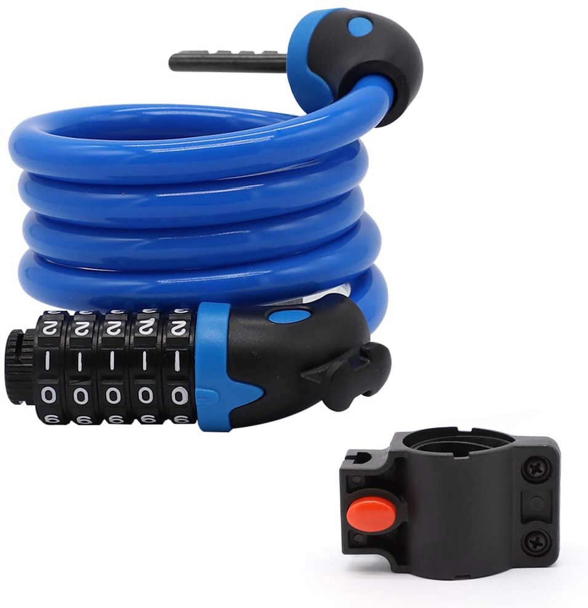 Candado para bicicleta, candado con cable, candado de seguridad con combinación de 5 dígitos ...