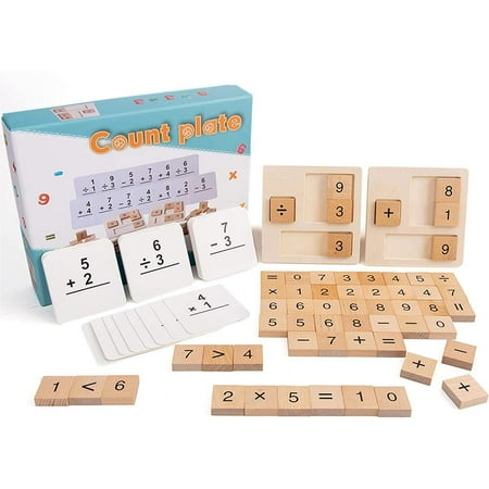 facefd Wooden Number Blocks and Math Flash Cards for Addition ...