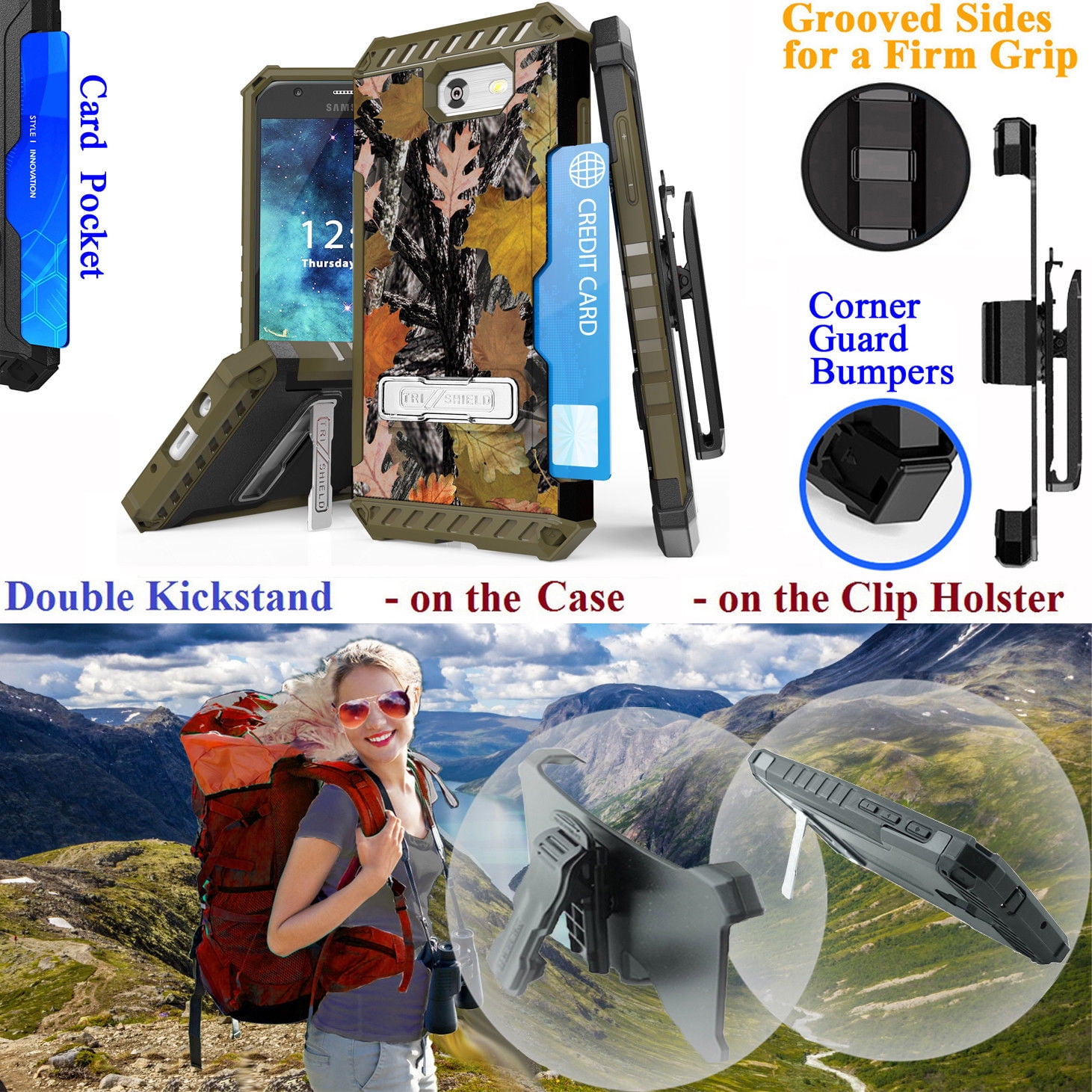 for 5" Samsung J3 Luna Pro ECLIPSE Mission Case Holster Phone Case Belt ...