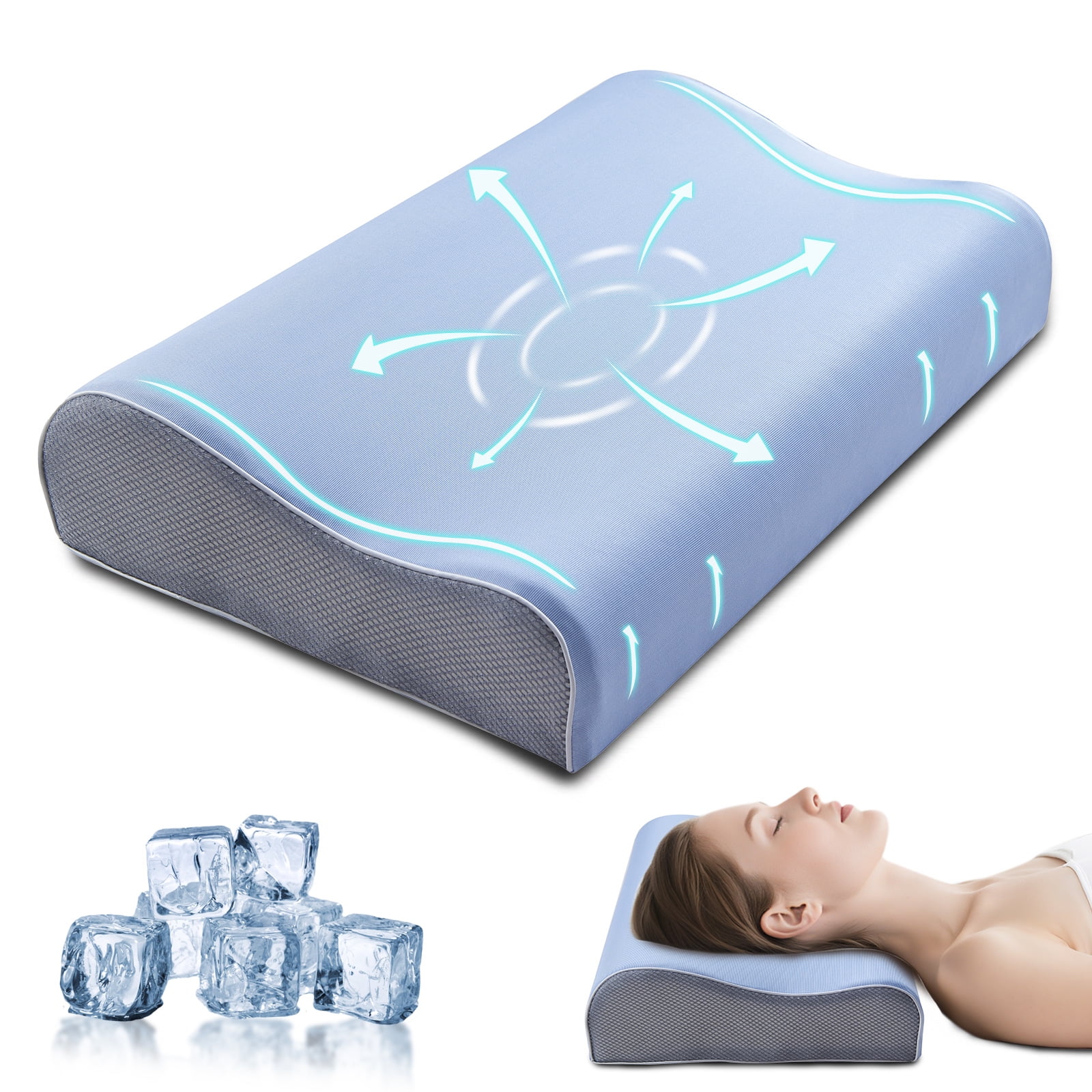Click here for Kingrest Cooling Memory Foam Pillow For Neck Pain... prices