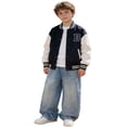 BOOMNY Litthe Boys Jeans Elastic Waist Striped Wide Leg Lightweight ...
