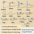 12 Pairs Hypoallergenic Flat Back Earrings,Cartilage Earring Sets for ...