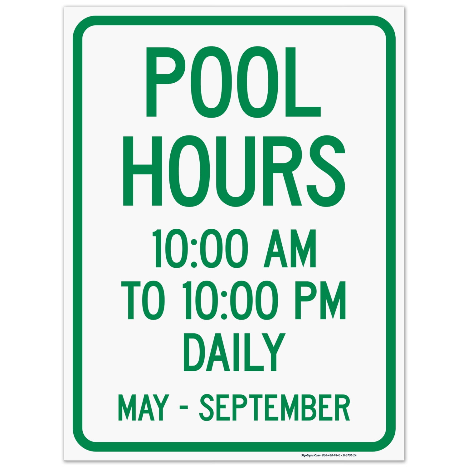 Pool Hours Sign, Pool Sign, 10x10 Vinyl Sticker - Walmart.com