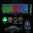 87 Keys TKL Gaming Keyboard and Mouse Combo, Wired LED Rainbow Backlit ...