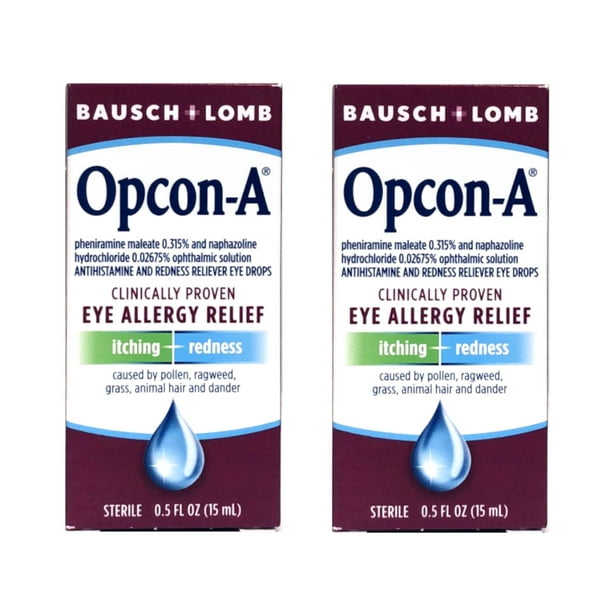 Bausch & Lomb Opcon-A Eye Allergy Relief 2 x 0.5 oz., pack of 2 ...