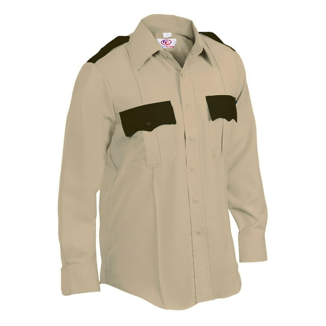 First Class Two Tone Long Sleeve Uniform Shirt - Tan - M - Walmart.com