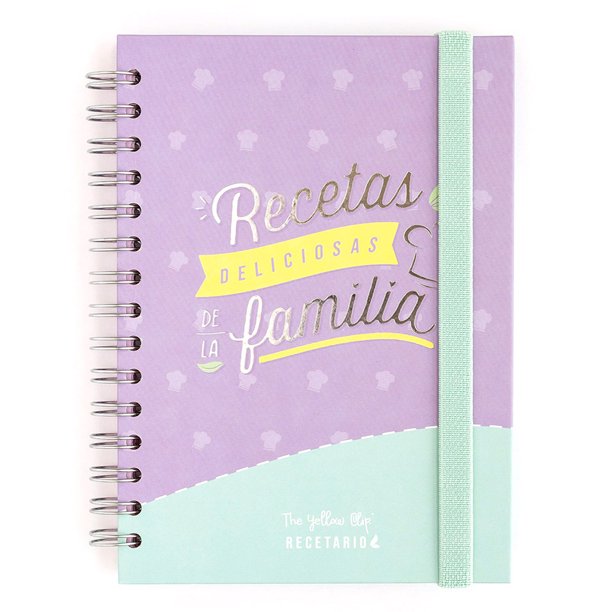 Libreta Para Recetas Morada The Yellow Clip Libreta Para Recetas, Morada, Pasta Dura | Walmart ...