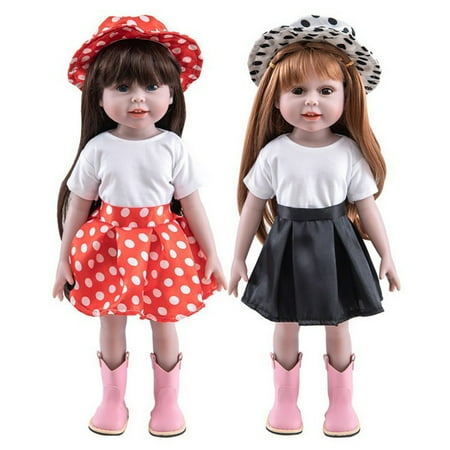 2 Sets Doll Clothes Cute Dots Series Doll Outfit Set for 18in Baby Girl ...