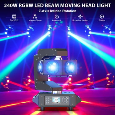 Toolven Moving Head LED Light with Laser Effect, 180° Horizontal and ...