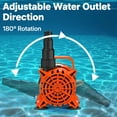3100GPH Submersible Water Pump, 180? Ajustable Pond Pump with 20FT ...