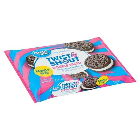 Great Value Twist & Shout Double Filled Chocolate Sandwich Cookies ...