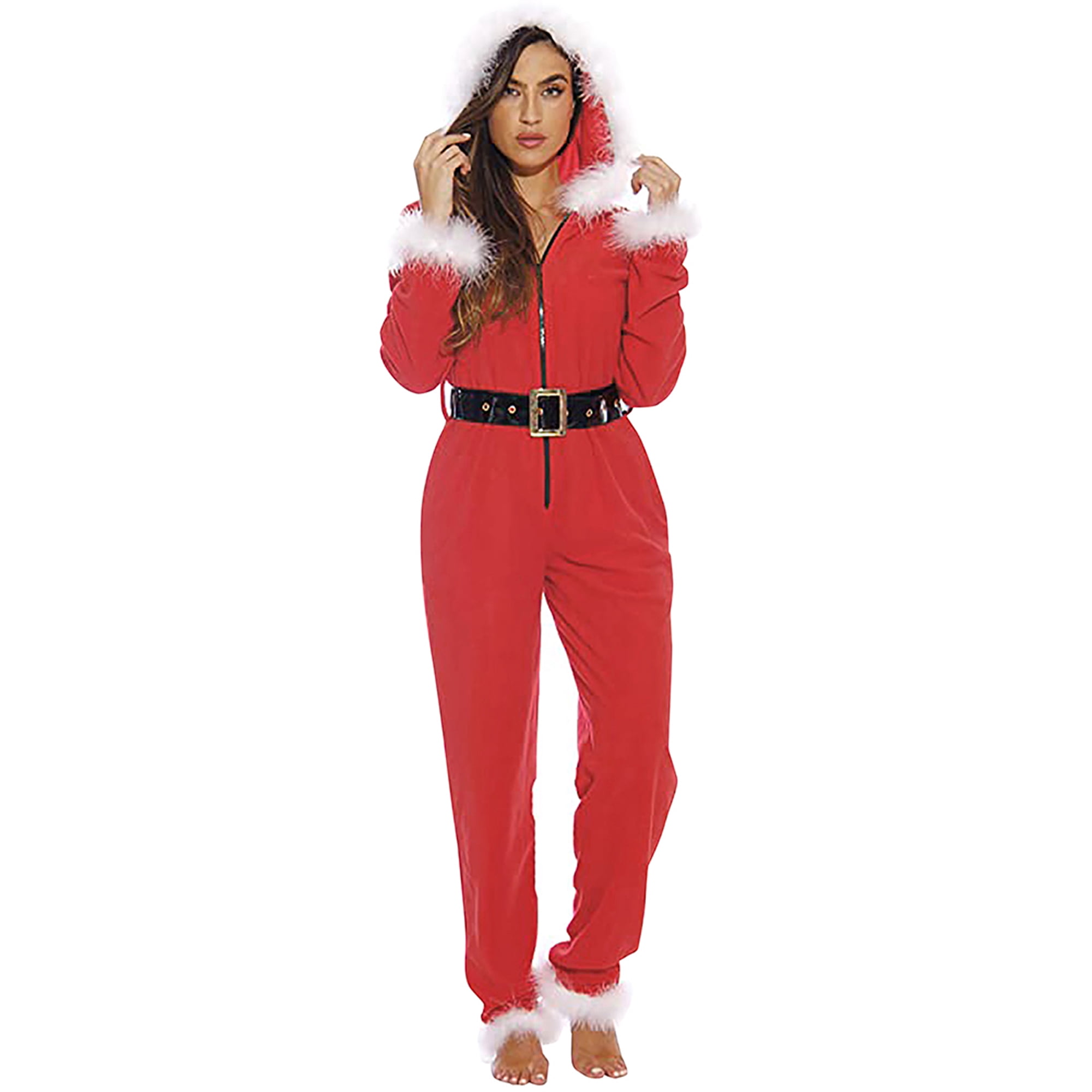 Click here for Diconna Women Christmas Jumpsuit Hooded Santa Clau... prices