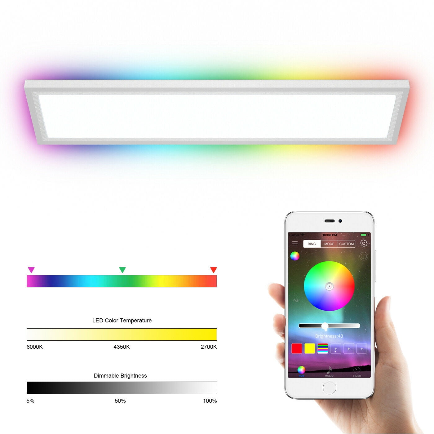 Click here for Gymax 18w Rgb Led Ceiling Light W/ App & Remote Co... prices