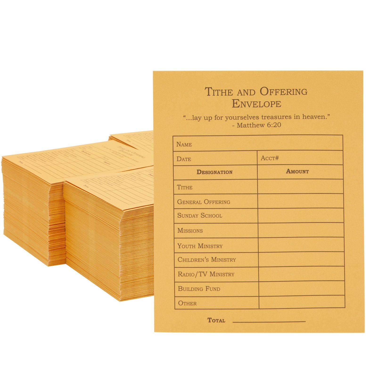 Tithe and Offering Envelopes for Church & Donations (500 Pack Case, 5.5 ...