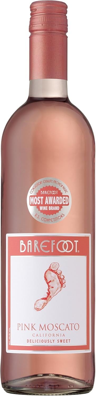 PACK DE 6 VINO ROSADO BAREFOOT PINK MOSCATO 750ML | Walmart en línea