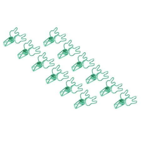 Paper Clamps, Metal Material Cute Shape Binder Clips For Document Green ...