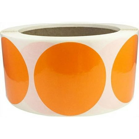 Laminated Orange Circle Dot Stickers, 2" Inch Round, 500 Labels on a ...