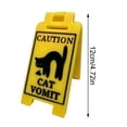 3D Printed Cat Vomit Caution Sign 4.7 Inch Folding Warning Stand For ...