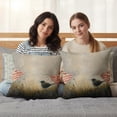 Bird Pillow Covers Set of 2, Wild Grass Misty Field Animal Nature ...
