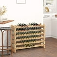 72 Bottles Wine Rack Solid Natural Wood Storage 6 Rows Home Furniture ...