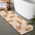 Orange Cat and Yarn Beige Pattern Non Slip Microfiber Bathroom Rugs ...