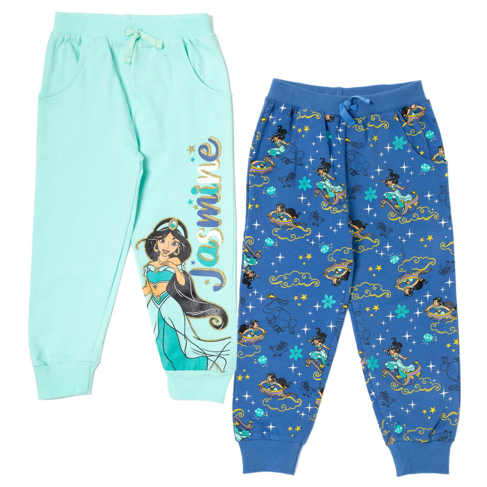 Disney Princess Jasmine Little Girls 2 Pack Pants Toddler to Big Kid ...