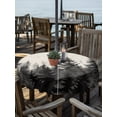Black Forest Round Outdoor Tablecloth with Umbrella Hole Tree Bird ...