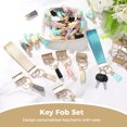 200 Pcs Key Fob Hardware Set, 100 Gold Key Fobs, 100 Tassels in 10 ...