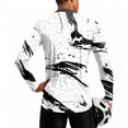 Abstract Brushstroke & Geometric Print Long Sleeve Cycling Jersey for ...