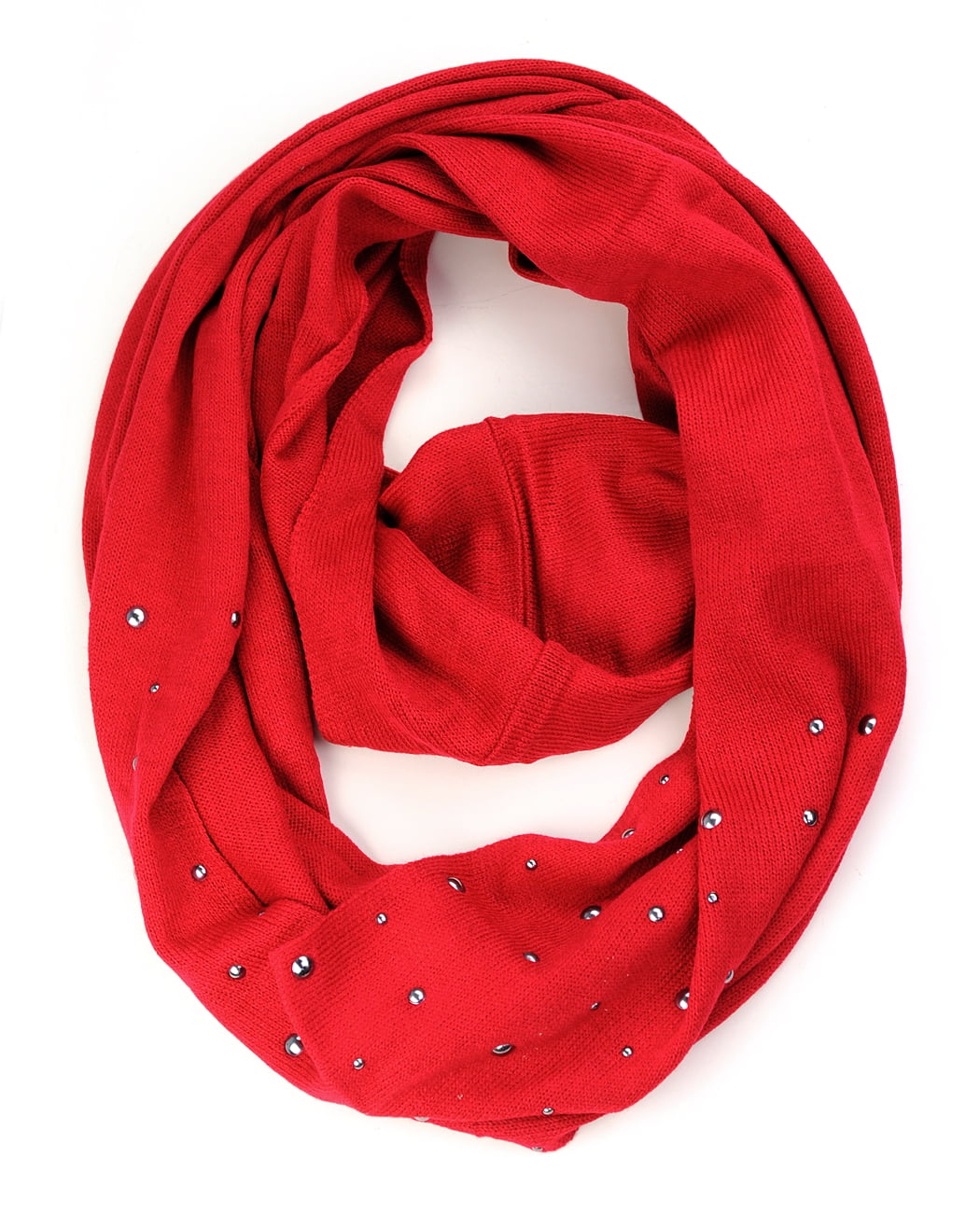 NYFASHION101® Women's Round Studs Soft Warm Acrylic Infinity Loop Scarf ...