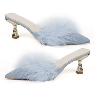 Women's Fabulicious Poise 501F Marabou Slide - Walmart.com