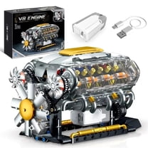 692PCS MOC V8 Engine Building Kit With Electric Motor STEM Educational ...