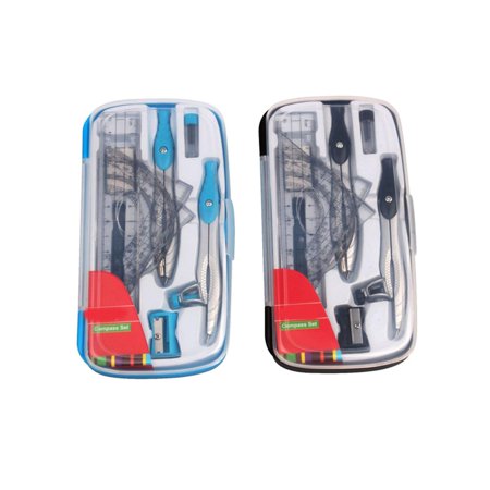 Math Geometry Kit Sets 10 Piece Student Supplies With Storage Case ...