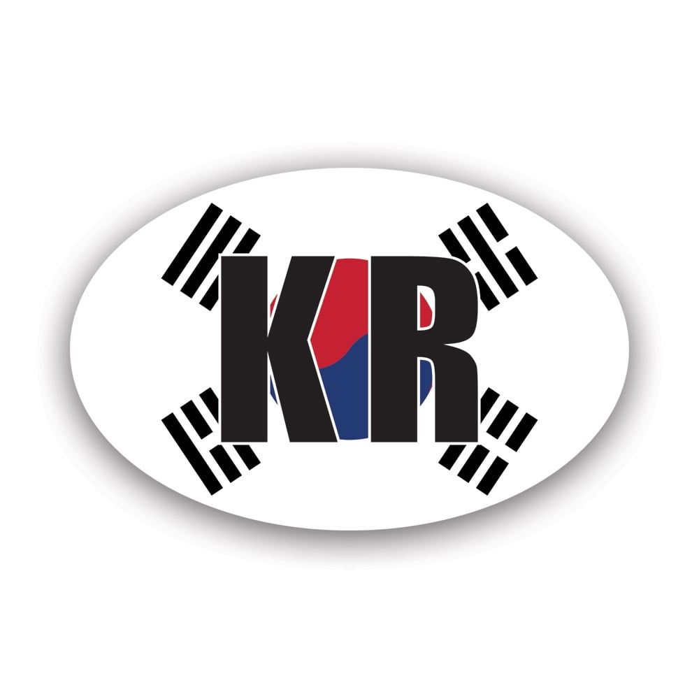 South Korea Oval Sticker Decal - Self Adhesive Vinyl - Weatherproof ...